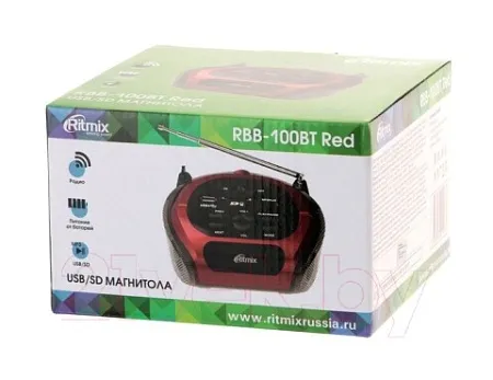 Магнитола Ritmix RBB-100BT Red купить в Алматы по выгодной цене ...